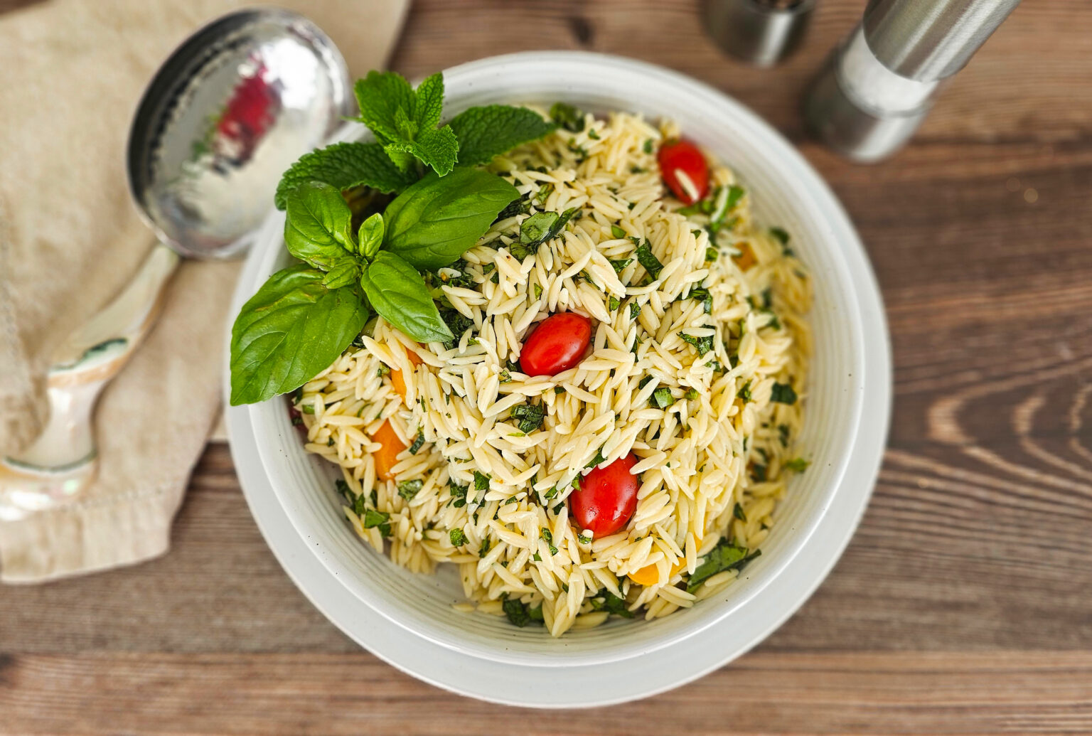 Basil Mint Orzo Salad - Women of Today