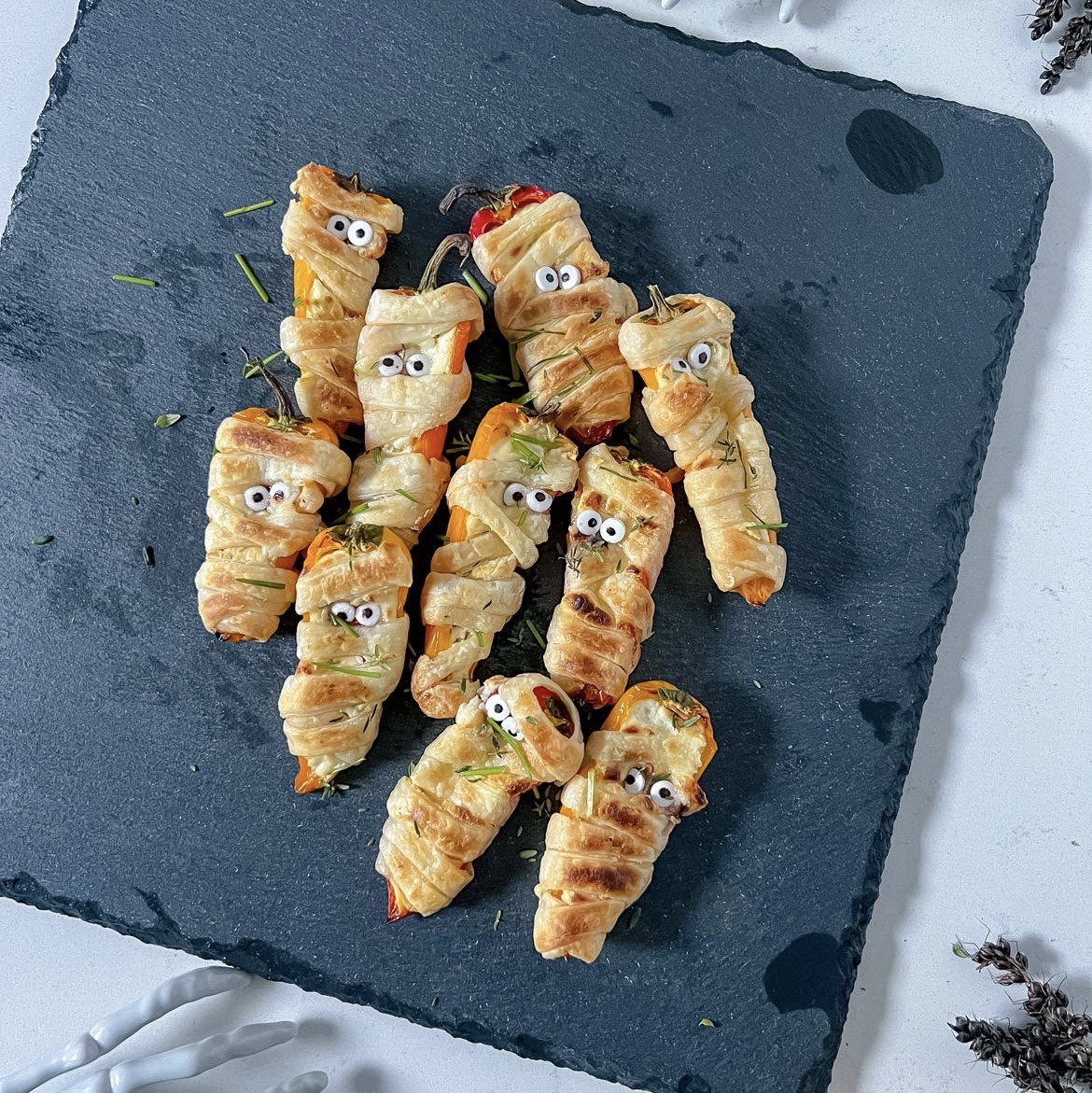 Halloween Cheesy Pepper Mummy Bites - Women of Today