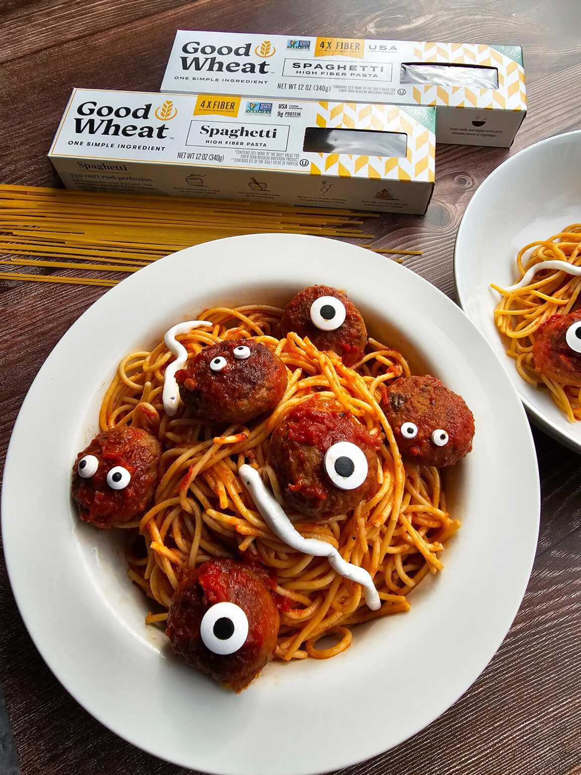 Marinara with Eyeball Meatballs and GoodWheat Spaghetti - Women of Today