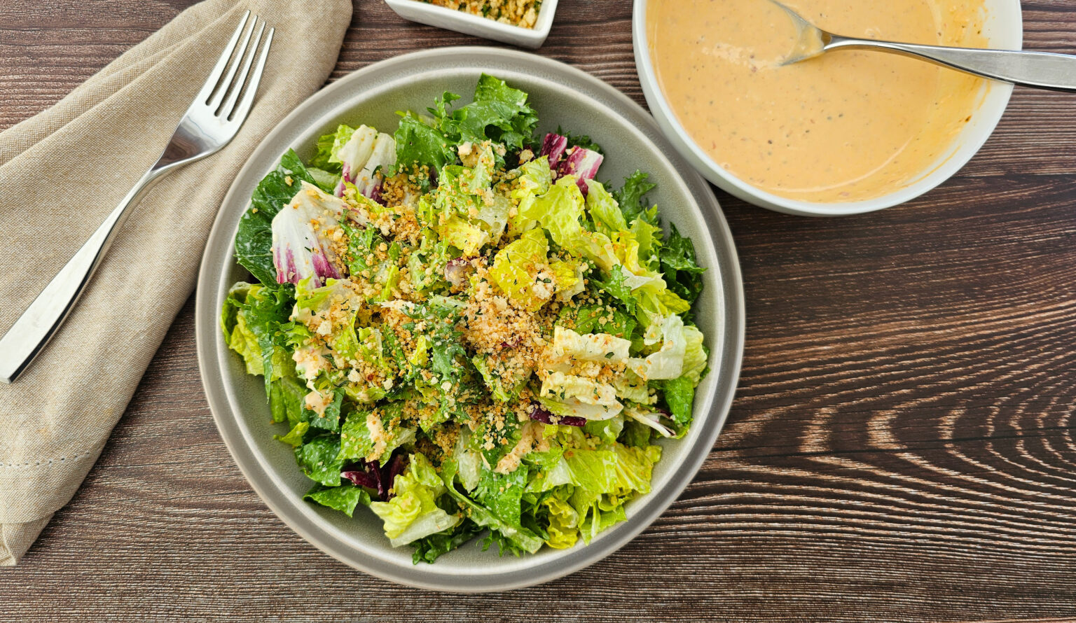 Spicy Caesar Dressing with Toasted Panko - Women of Today