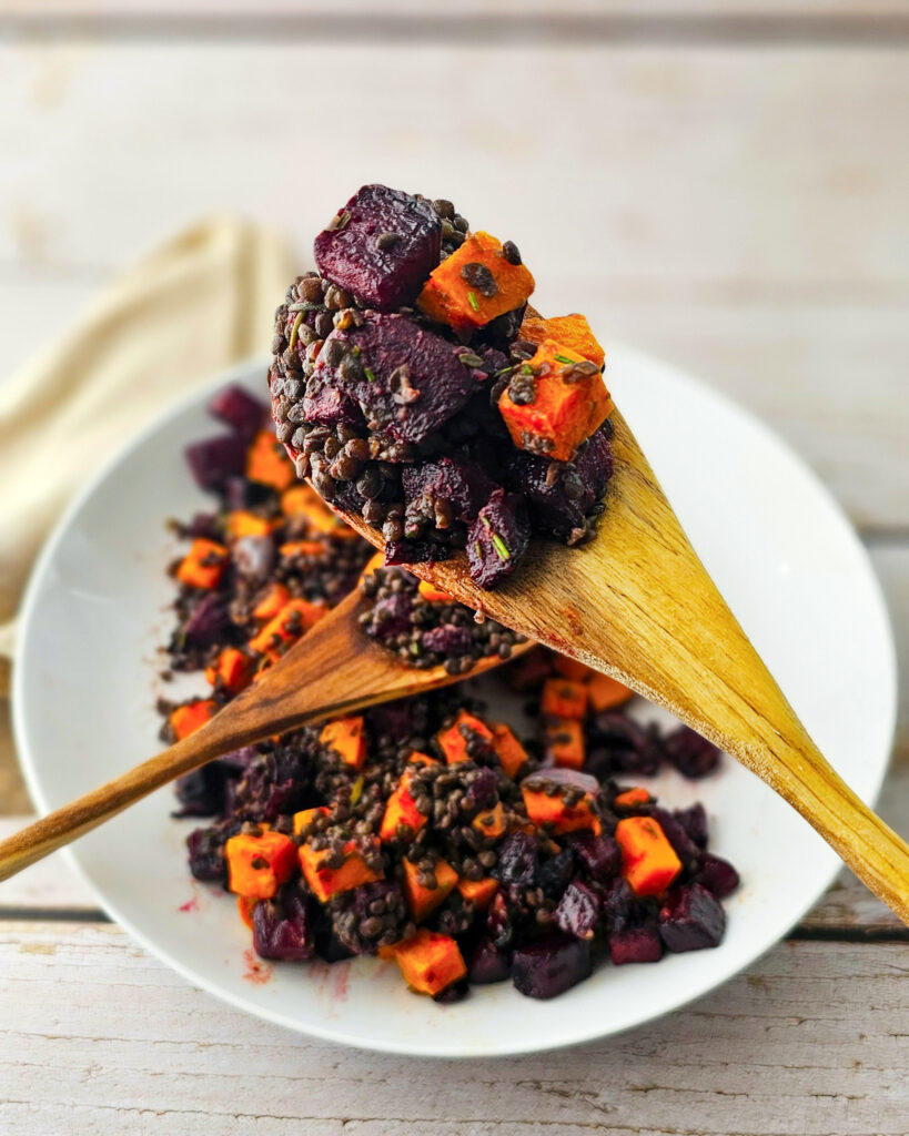 French Lentil, Roasted Beet, and Sweet Potato Salad - Women of Today