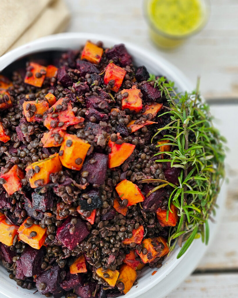 French Lentil, Roasted Beet, and Sweet Potato Salad - Women of Today