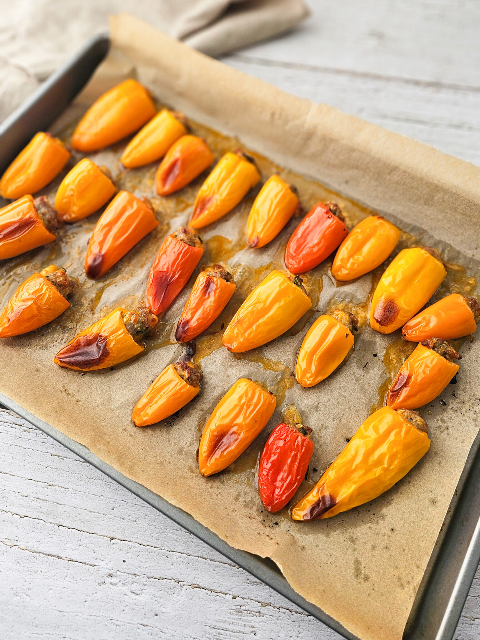 Mini pimientos poppers horneados - Mujeres de hoy